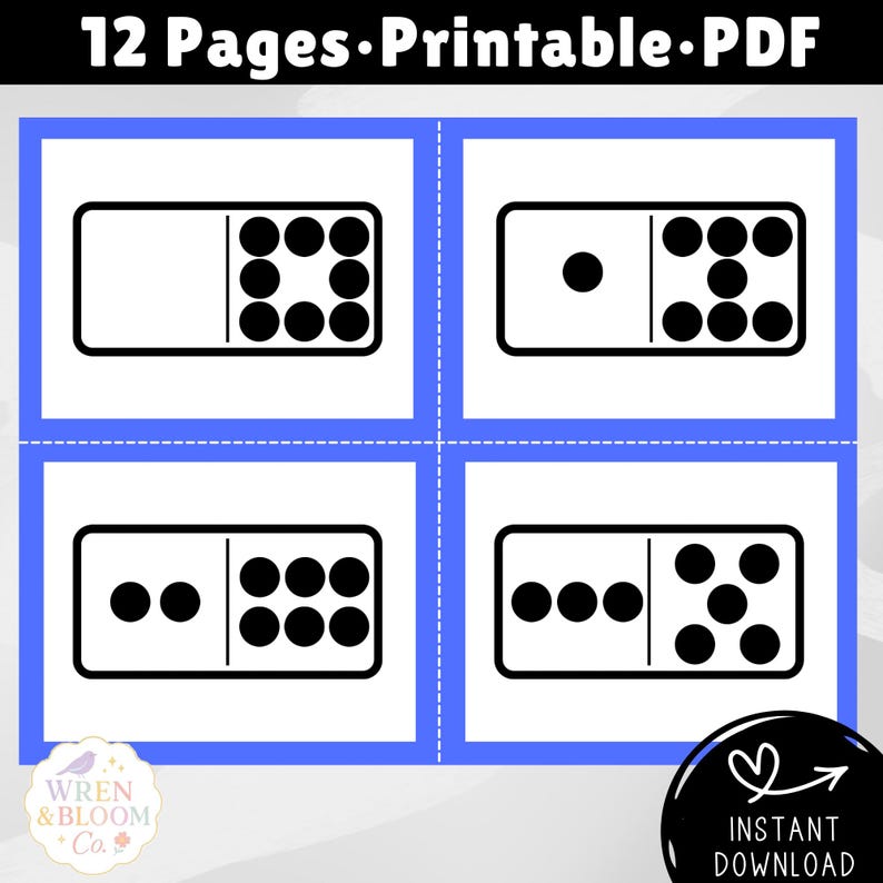 Domino Subitizing Flashcards, Printable Number Flashcards| Preschool ...
