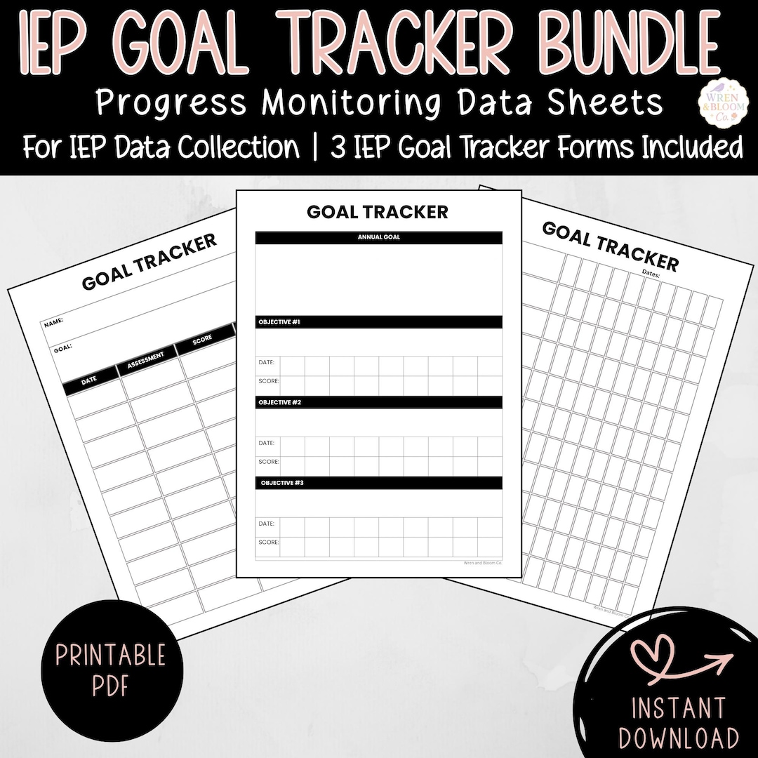 IEP Goal Tracker Bundle – Progress Monitoring & Data Collection Sheets ...