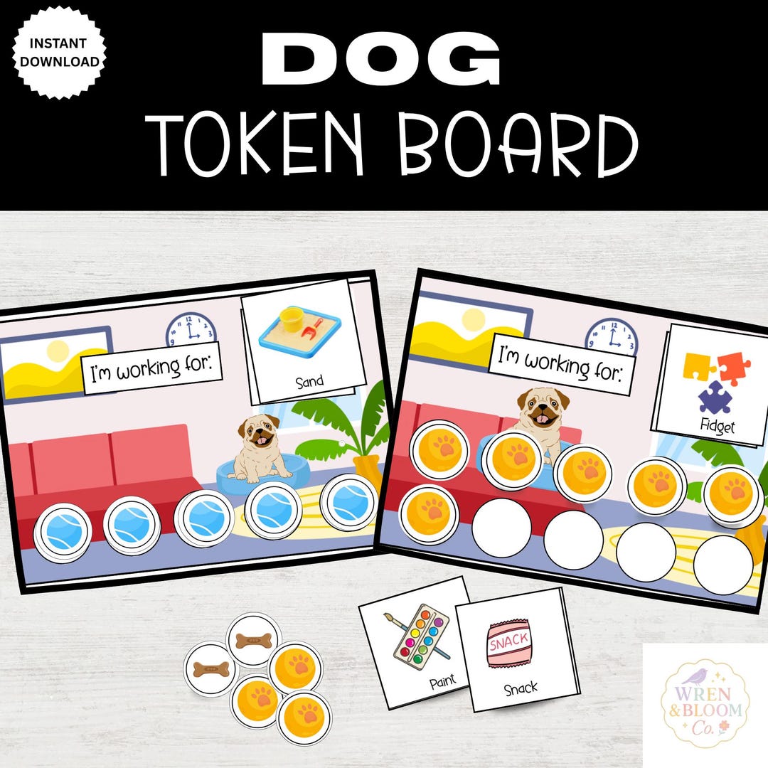 Dog Token Board System-kids Reward Chart-reward Chart-behavior Chart ...