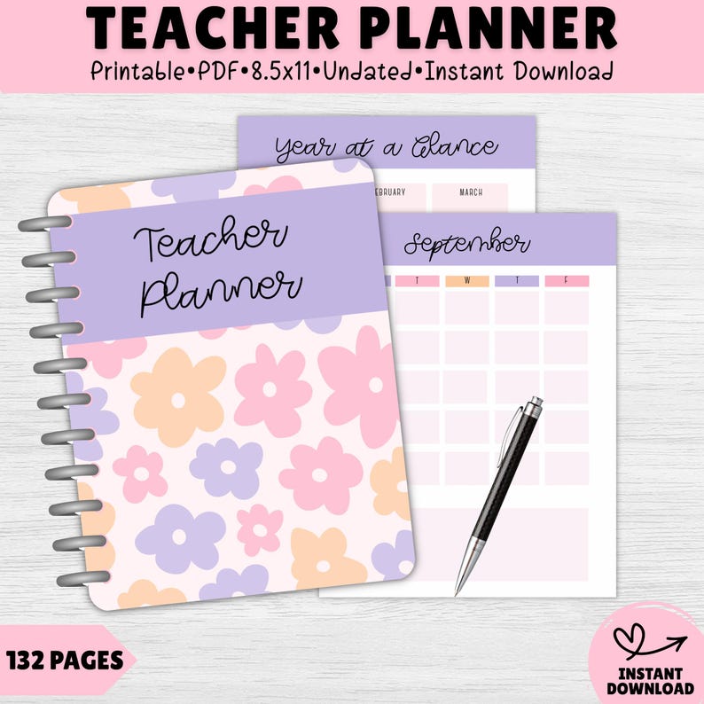 Printable Teacher Planner, Weekly & Monthly Lesson Plans (PDF) - Etsy