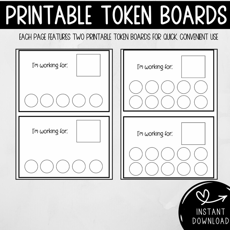 Printable Token Board, Behavior Reward Chart (digital Download) - Etsy