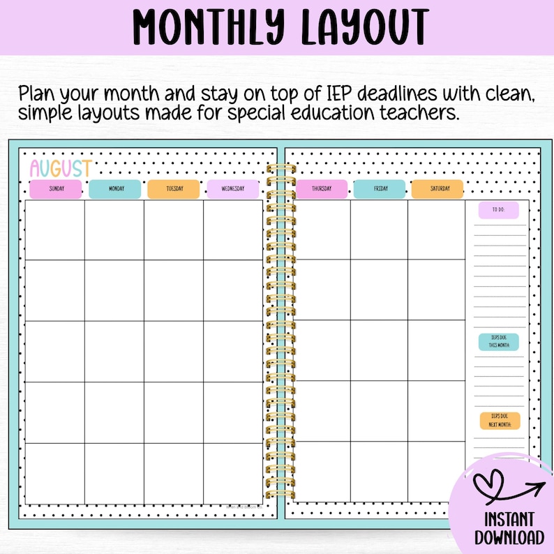 Special Education Teacher Planner, IEP Caseload Planner, SPED Binder ...
