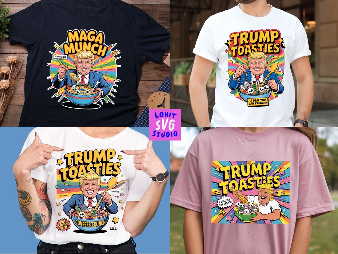 Funny Cereal Box Parody: Trump Toasties - Vintage Political Cartoon ...