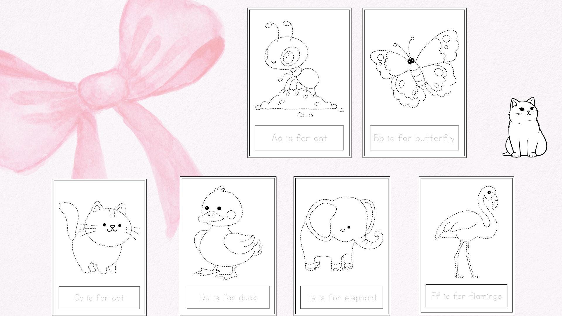 ABC Animal Coloring Pages - Etsy