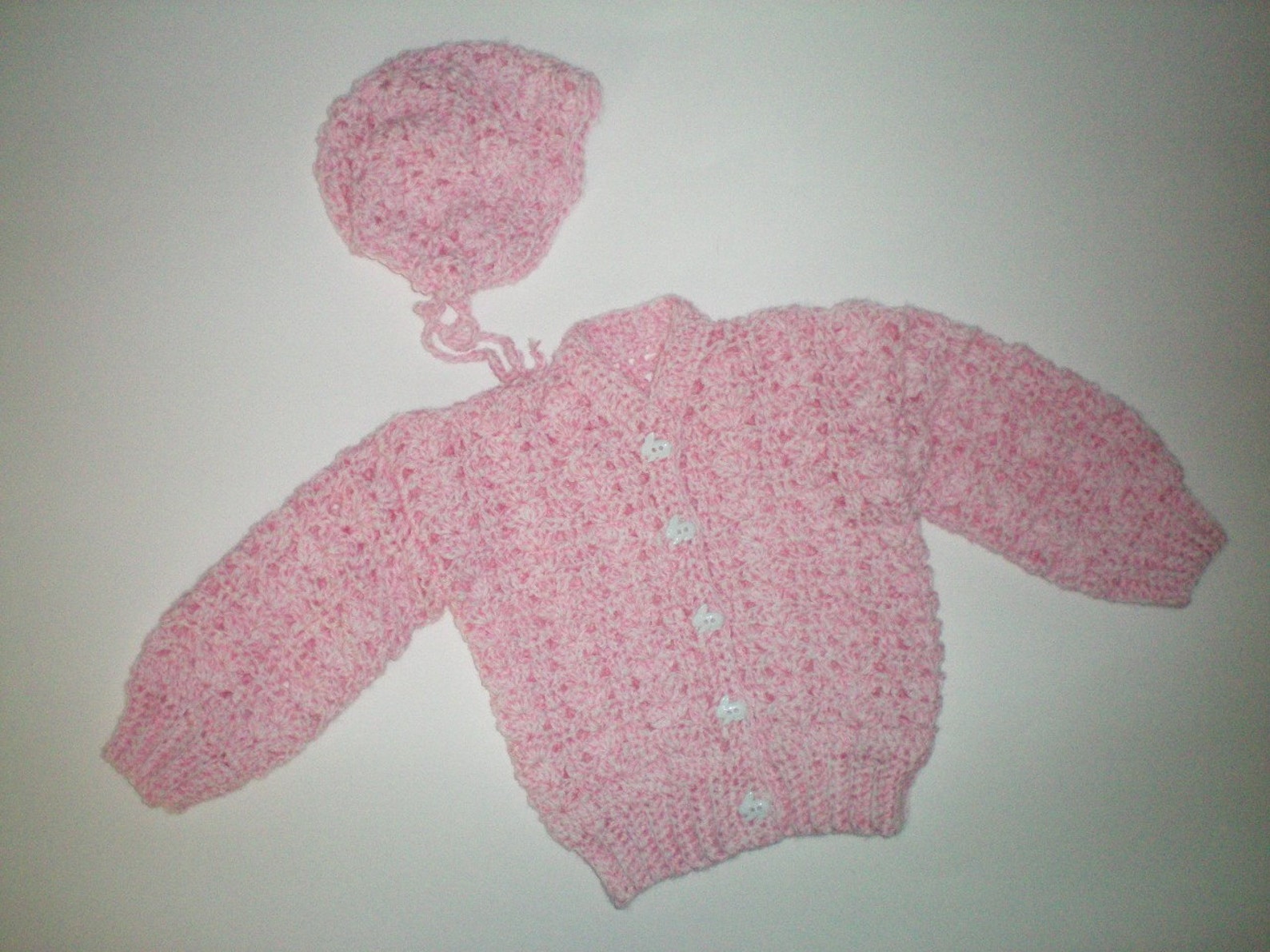 Shell Stitch Crochet Sweater With Hat - Item CBJ601 - Etsy