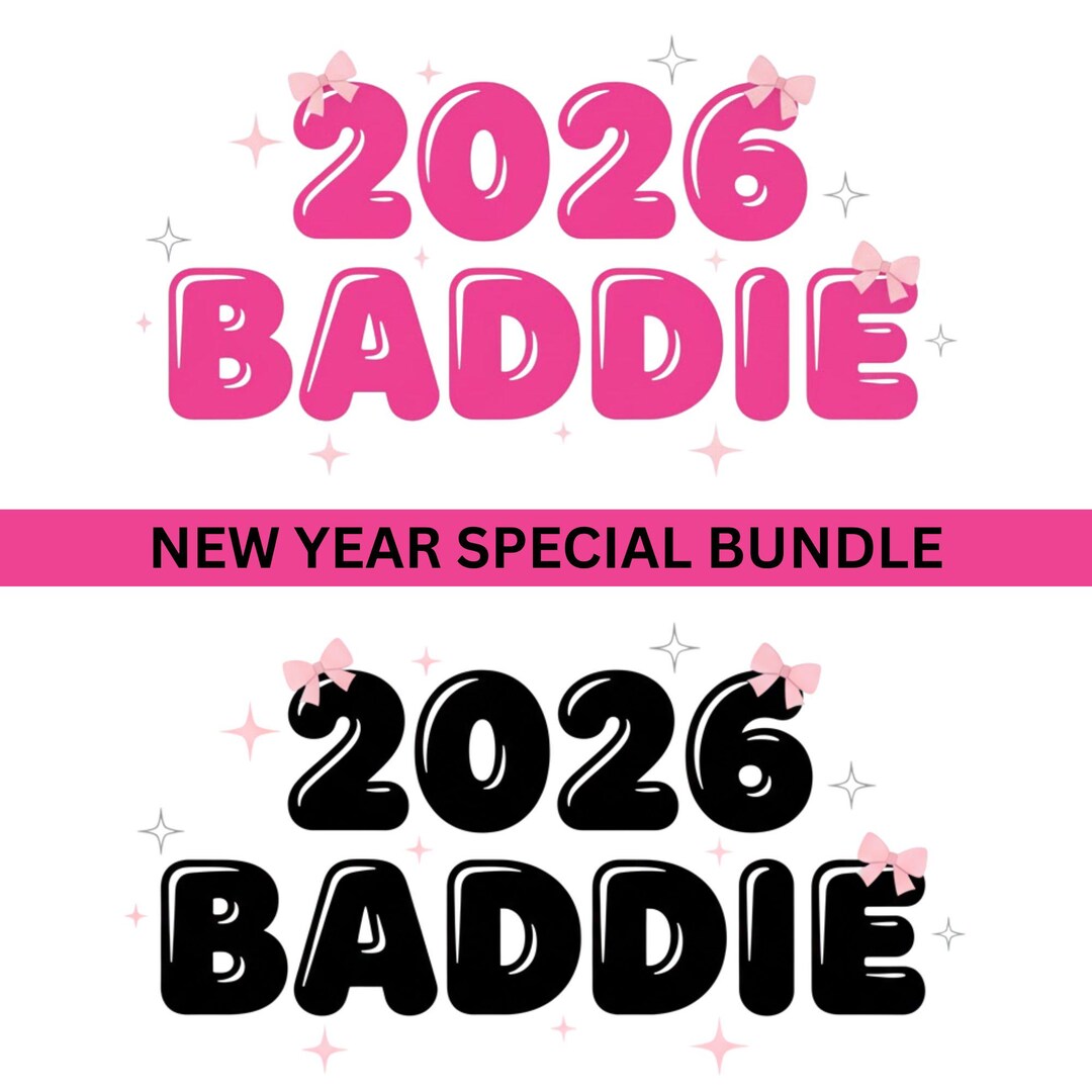 2026 Baddie Shirt PNG, New Year T-shirt Design, Pink Bow Coquette ...