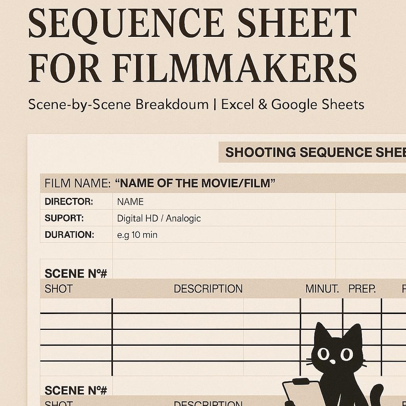 Shooting Sequence Sheet for Film | Lumi Scene Breakdown Template ...