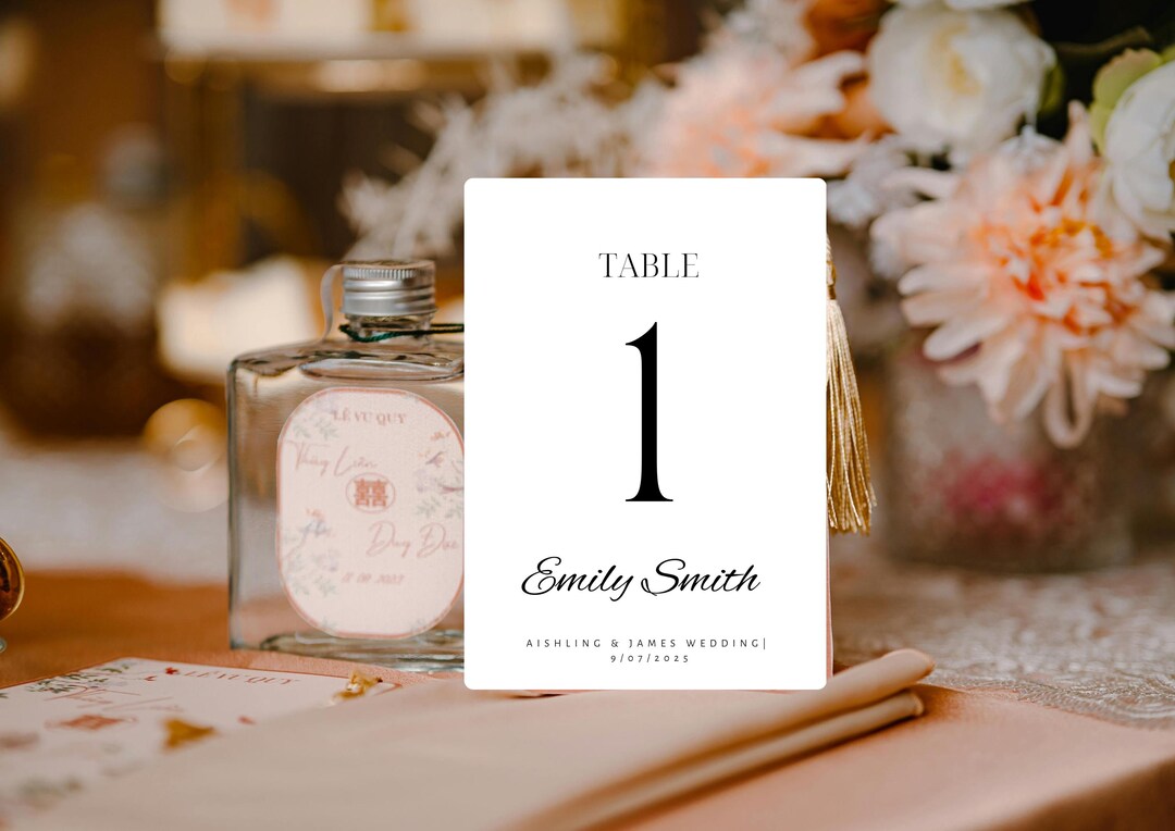 Wedding Table Name Sign – Editable Canva Template | Printable Table ...