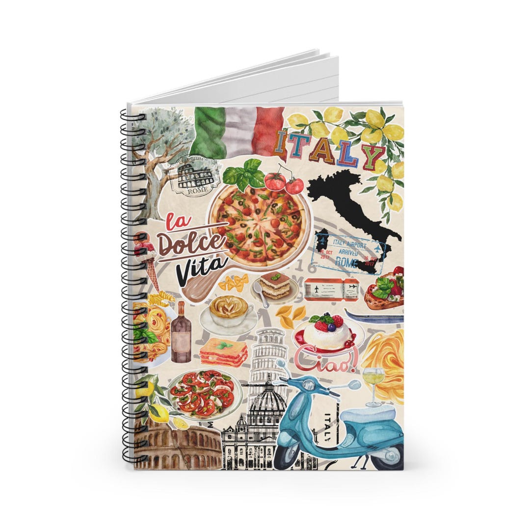 Italy Travel Notebook, Aesthetic Spiral Notebook, Travel Journal, Gift ...