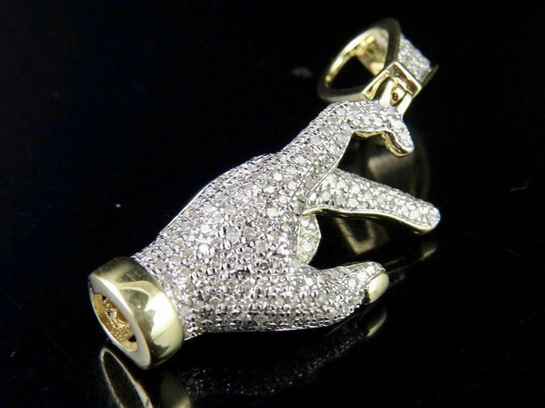 East Side Hand Throwing Sign Pendant, Hand Sign Hip Hop Pendant, Men's ...