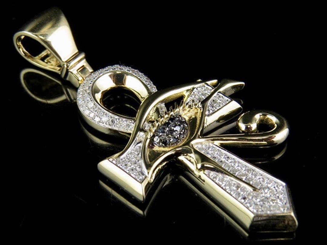 Eye of Horus Ankh Cross Pendant, Egyptian Protection Amulet Jewelry ...
