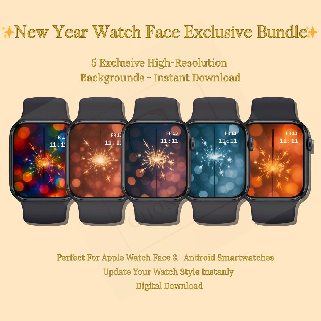 Sparkler Watch Face Bundle for Apple & Android | Digital Wallpaper Se ...