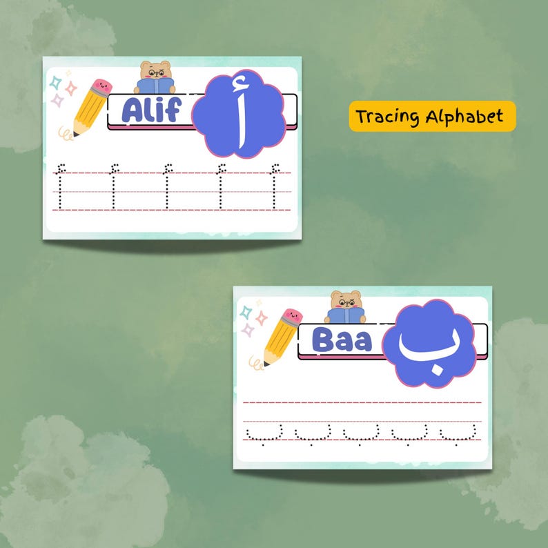 Tracing Arabic Alphabet Step-by-step Workbook for Kids | Letter ...