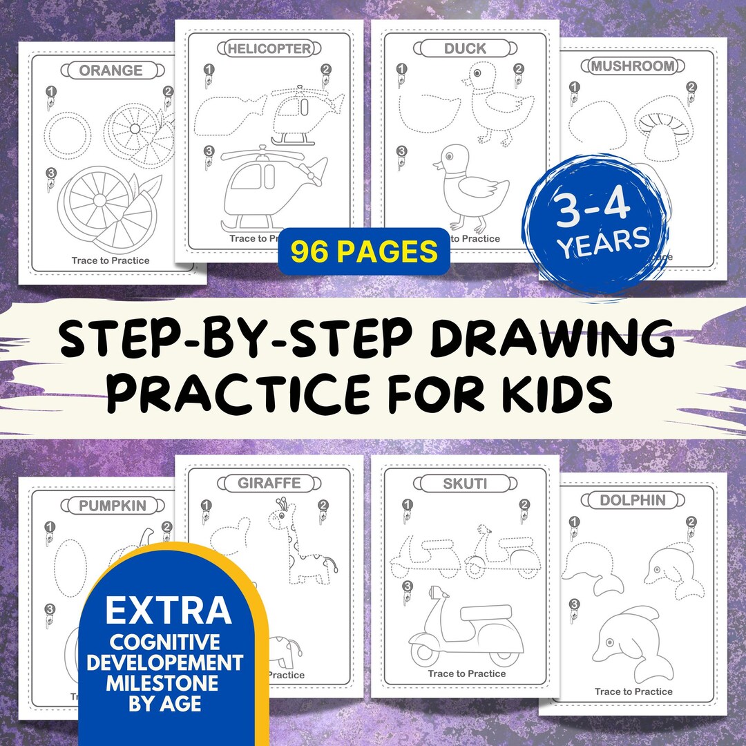 Step-by-step Drawing Practice for Kids | Easy How to Draw Worksheets ...