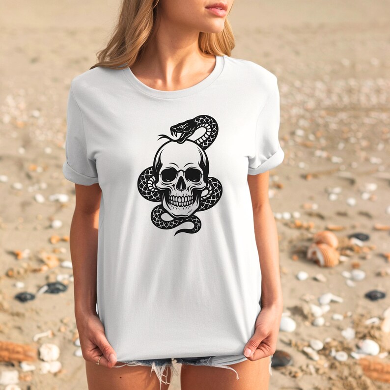 Skull Snake SVG, Floral Snake Skull PNG, Gothic Skull Clipart, Skeleton ...