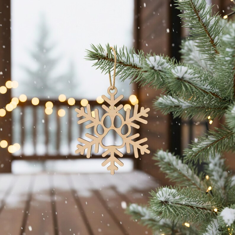 Dog Paw Snowflake Ornament SVG: Laser Cut Pet Christmas Tree Decor Pet ...