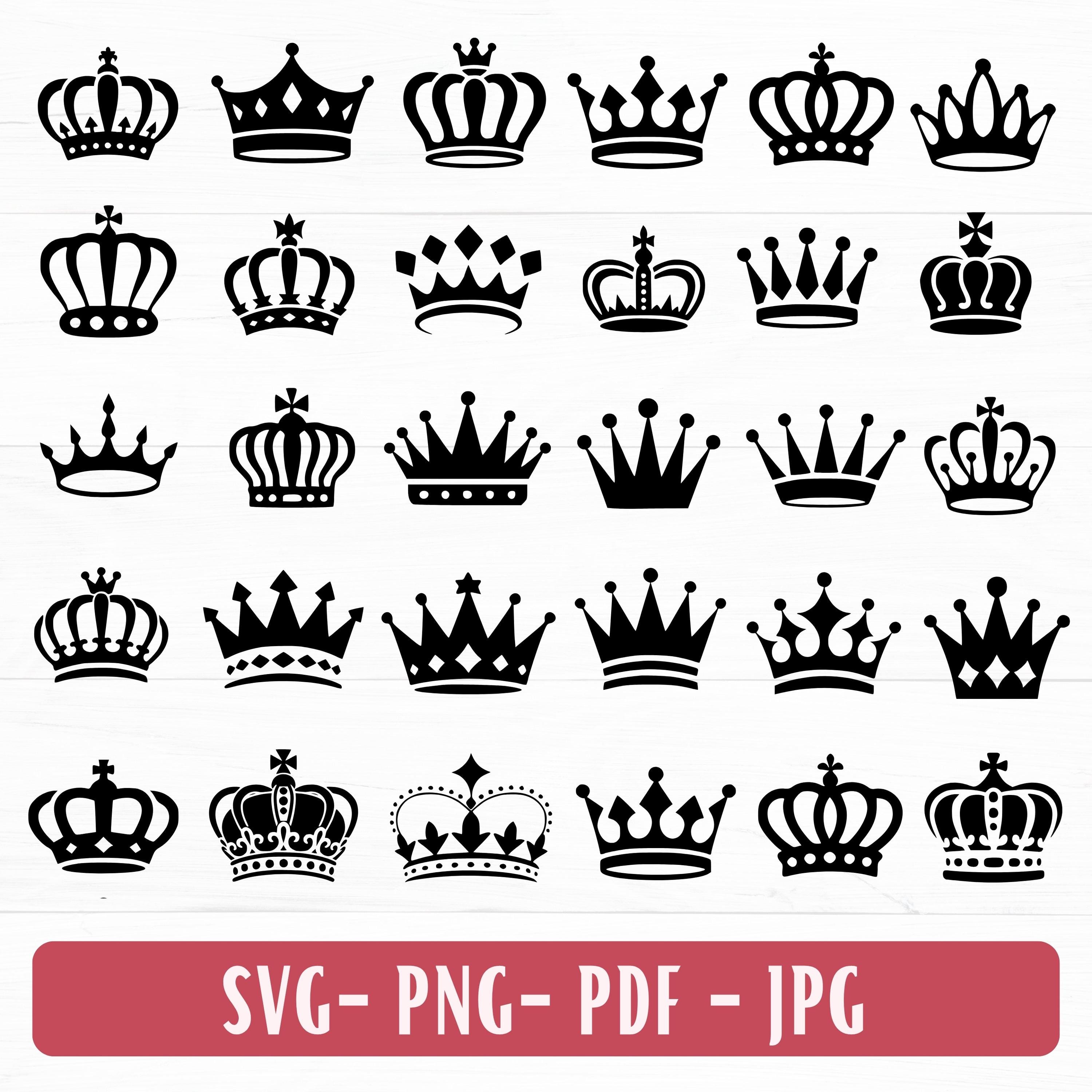 Royal Crown SVG Bundle: King, Queen, Princess Tiara Designs - Etsy
