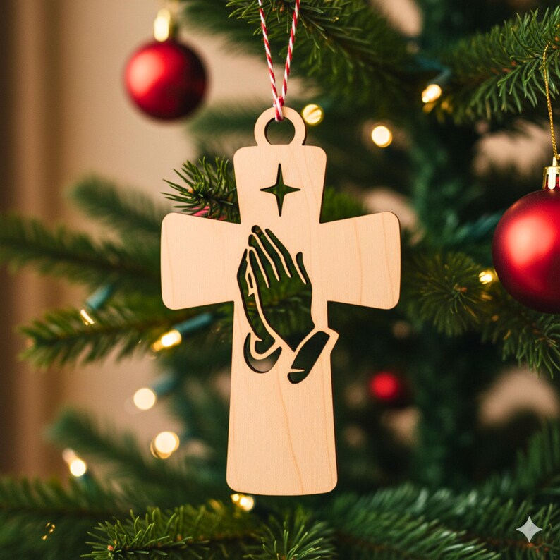 Jesus Nativity Cross Ornament SVG Bundle: Christmas Christian Hanging ...