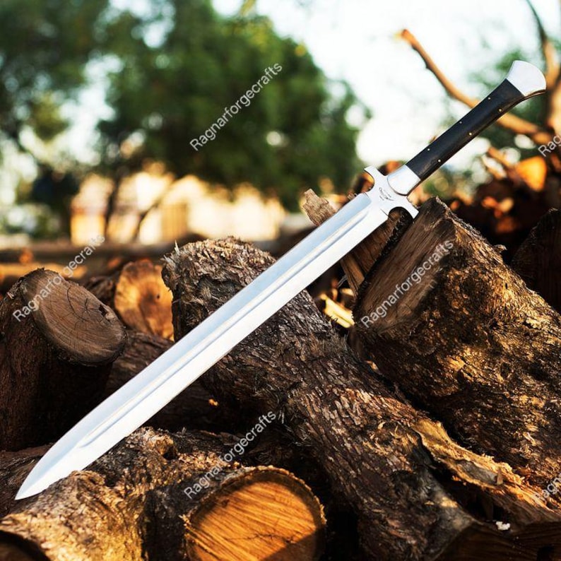 Handmade Viking Sword: Carbon Steel, Leather Sheath, Full Tang - Etsy
