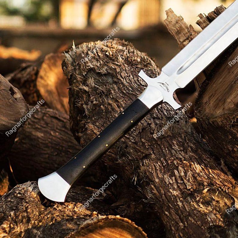 Handmade Viking Sword: Carbon Steel, Leather Sheath, Full Tang - Etsy
