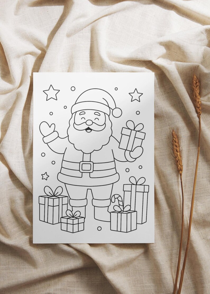 Printable Santa Claus Coloring Page | Christmas Holiday Activity for ...