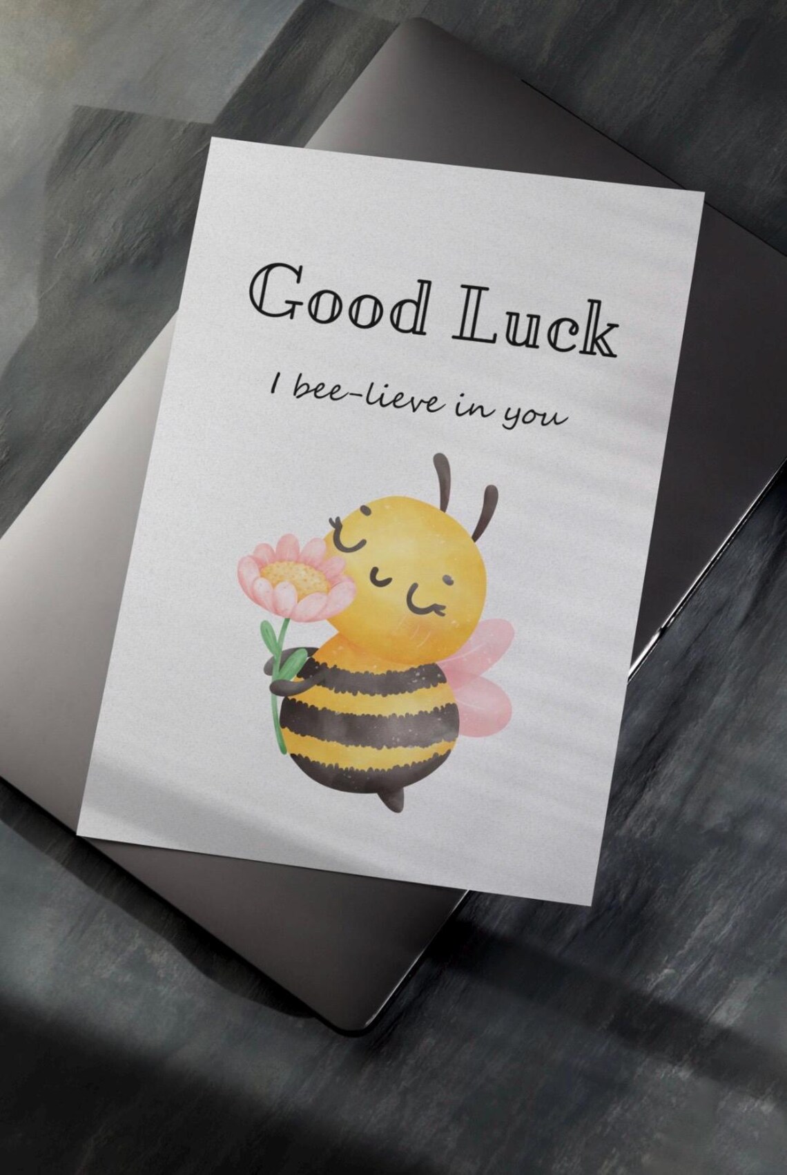 Good Luck Bee Pun Card – Watercolor Encouragement (PNG & PDF) - Etsy