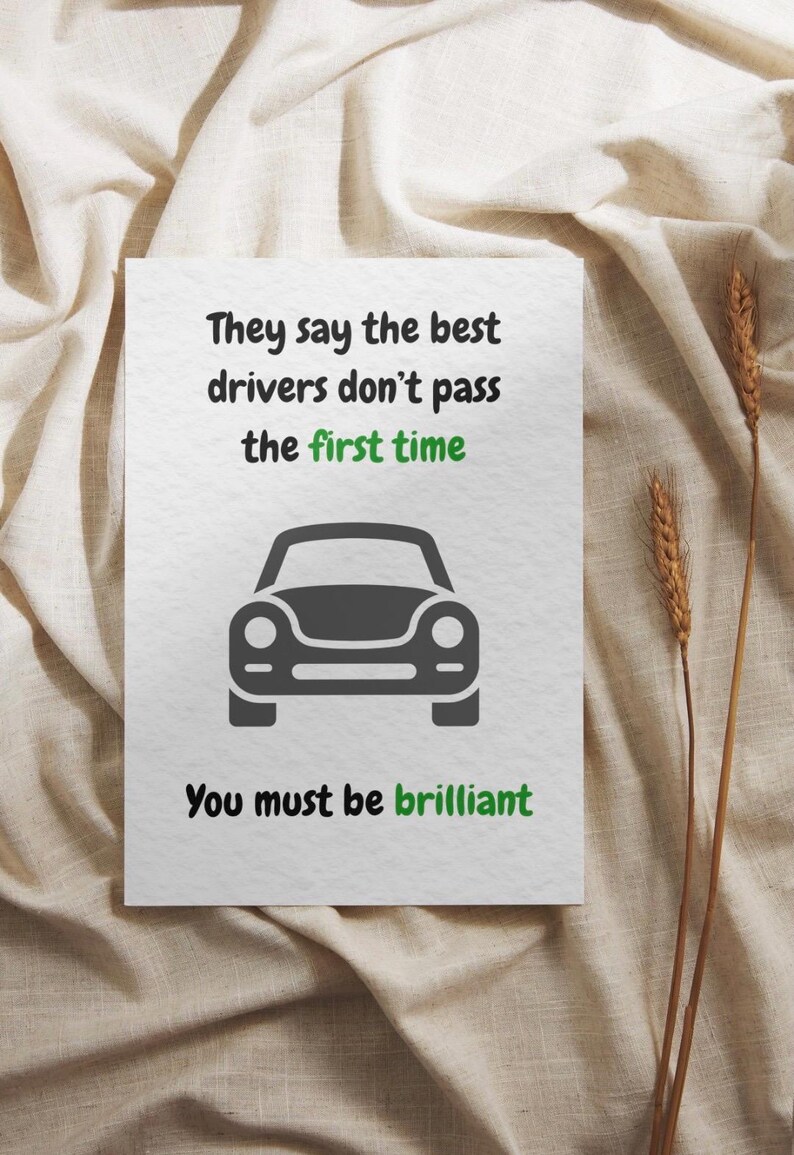 Funny Driving Test Congratulations Card: New Driver Pun (PDF & PNG ...