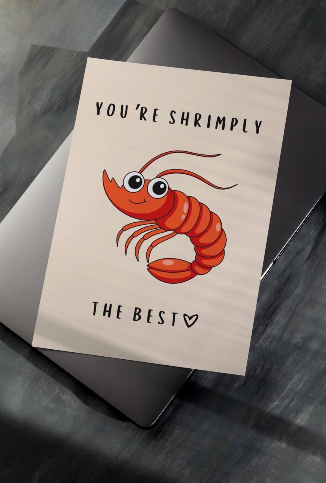 Funny Shrimp Thank You Card | Seafood Pun Greeting (PDF & PNG) - Etsy