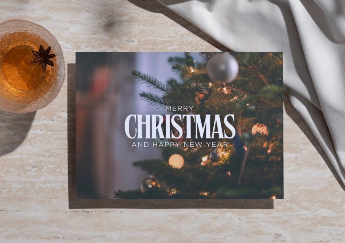 Printable Christmas and New Year Card: Foldable or Flat Holiday ...