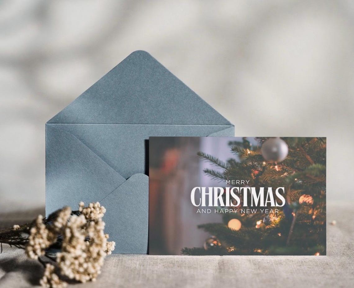 Printable Christmas and New Year Card: Foldable or Flat Holiday ...