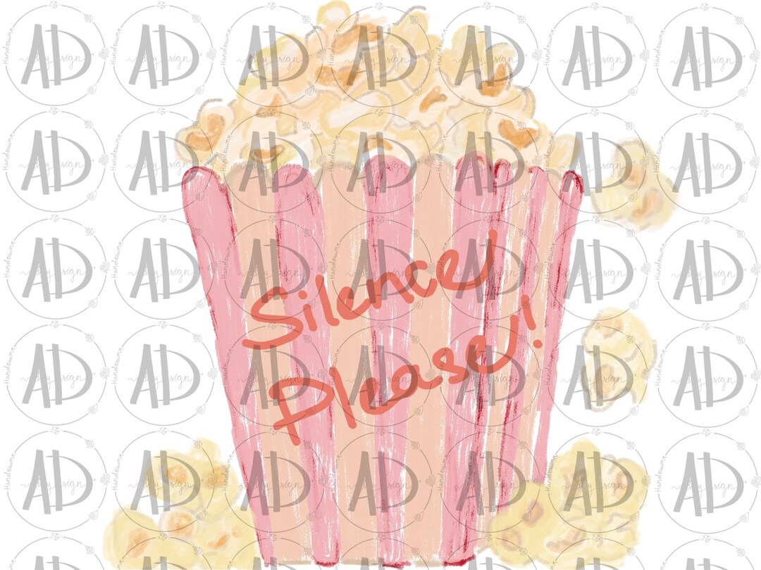 Retro Popcorn Bucket PNG - Etsy