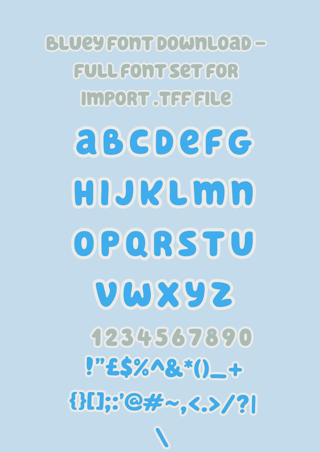Bluey Font .TFF File, Kids Font, Cricut & Canva (digital Download) - Etsy