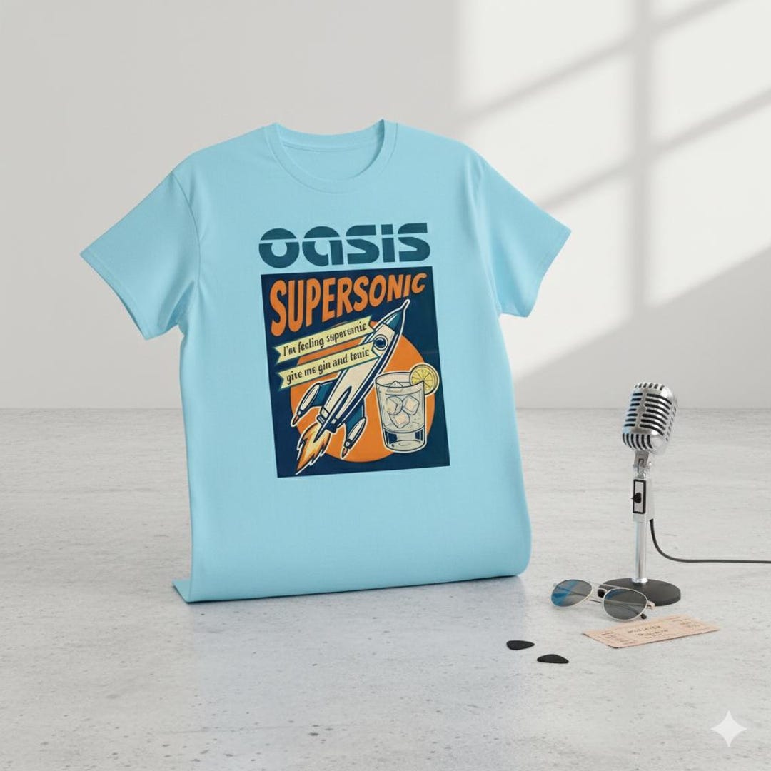 Oasis Supersonic Shirt | Gin and Tonic Retro T-shirt | 90s Britpop ...