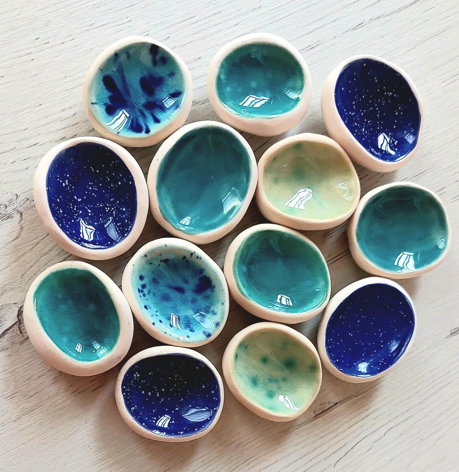 Blue Ceramic Worry Stone • Handmade Calm Stone - Etsy
