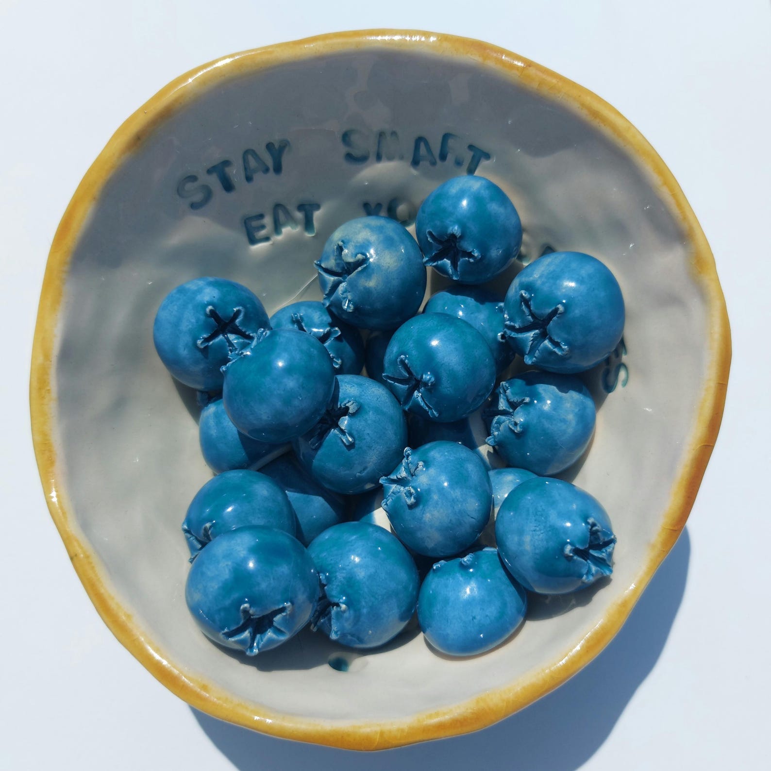 Handmade Blueberry Ceramic Fridge Magnets • Small Ceramic Artwork Decor ...