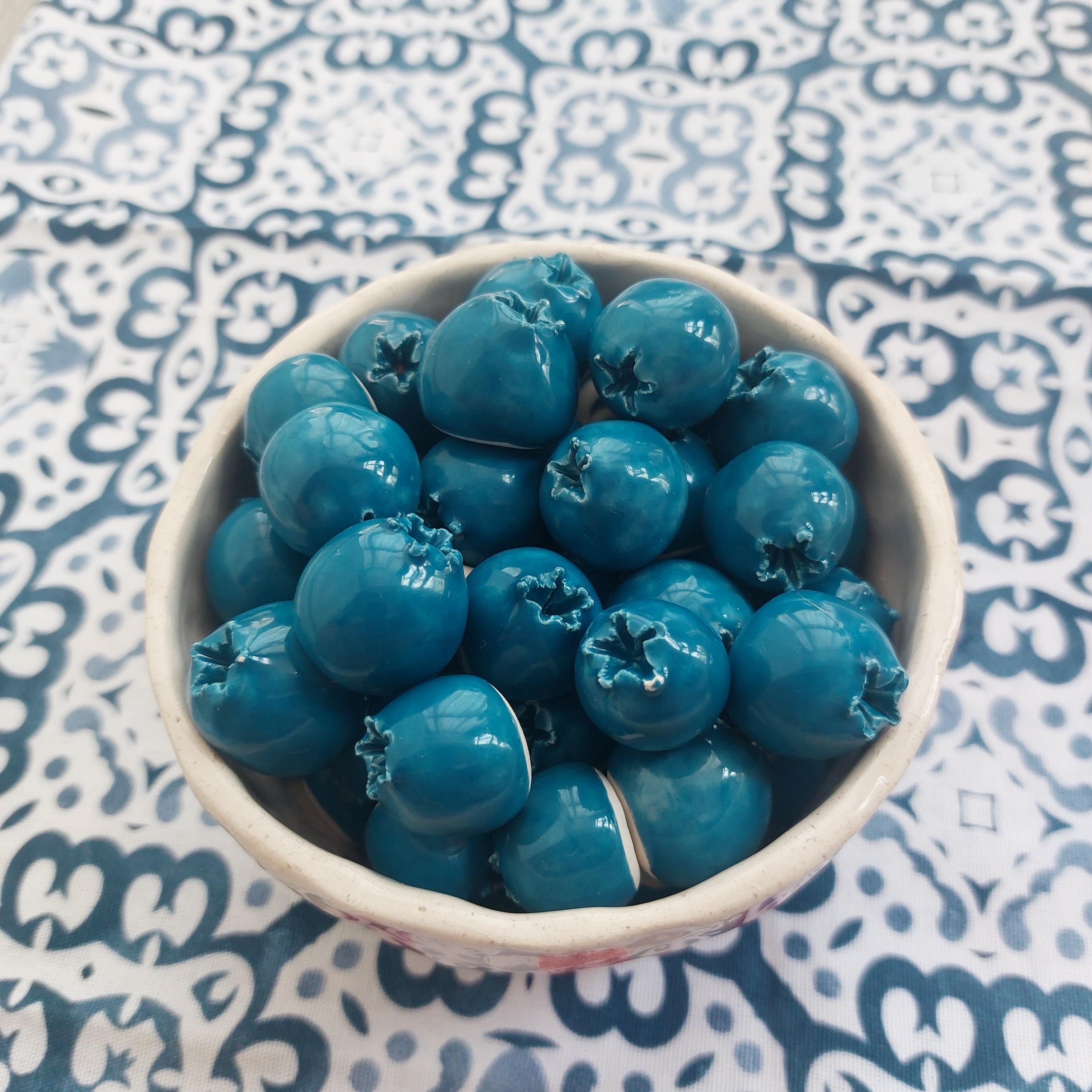 Handmade Blueberry Ceramic Fridge Magnets • Small Ceramic Artwork Decor ...