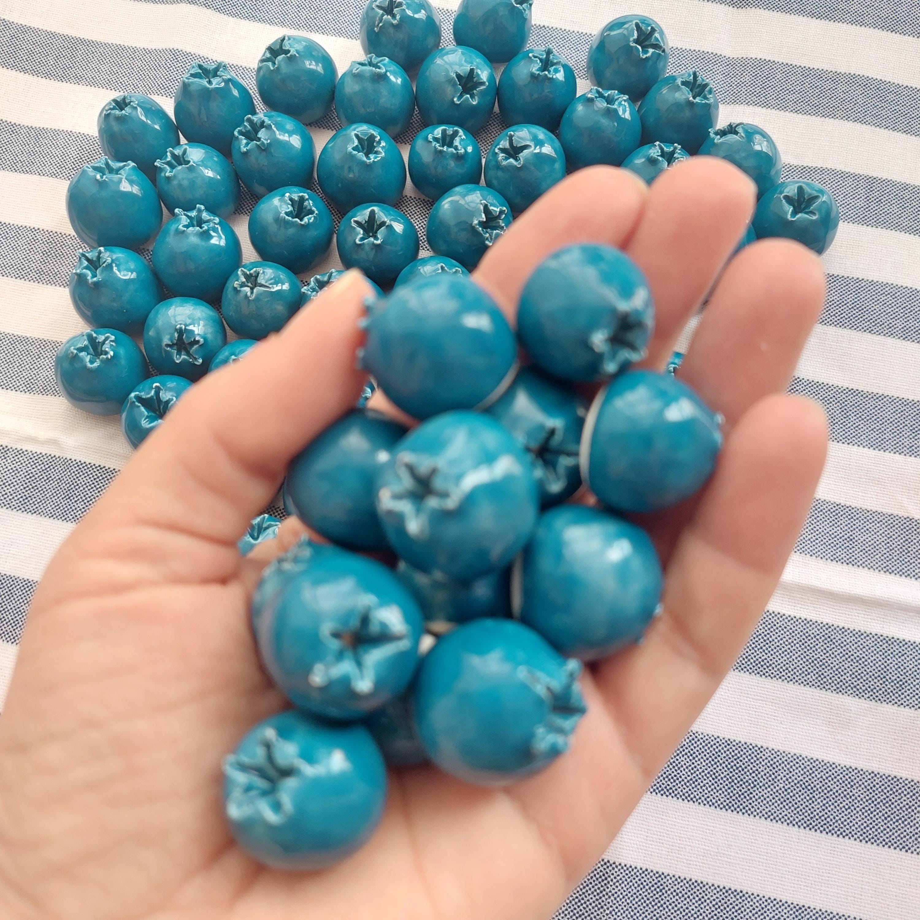 Handmade Blueberry Ceramic Fridge Magnets • Small Ceramic Artwork Decor ...