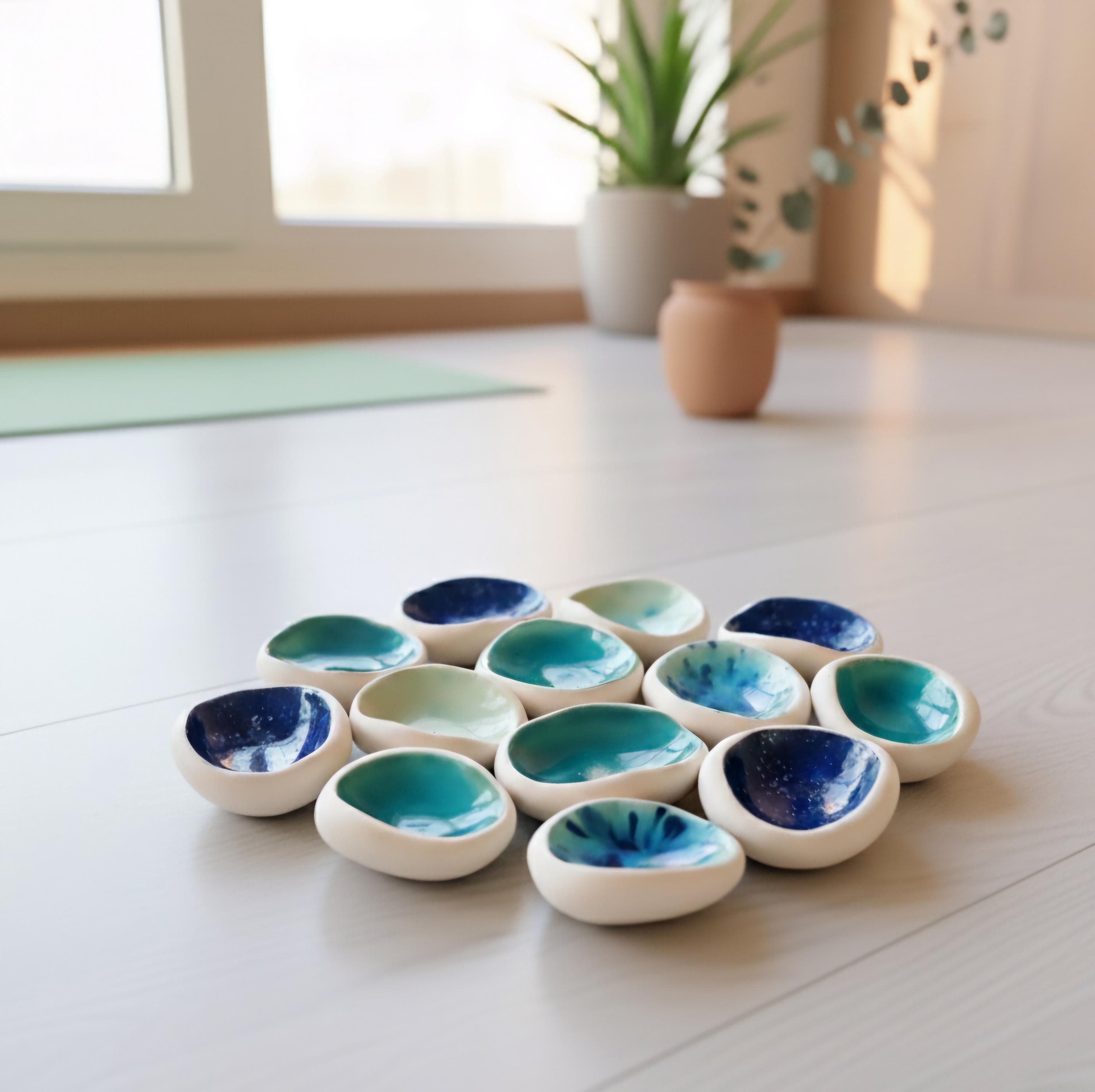 Blue Ceramic Worry Stone • Handmade Calm Stone - Etsy