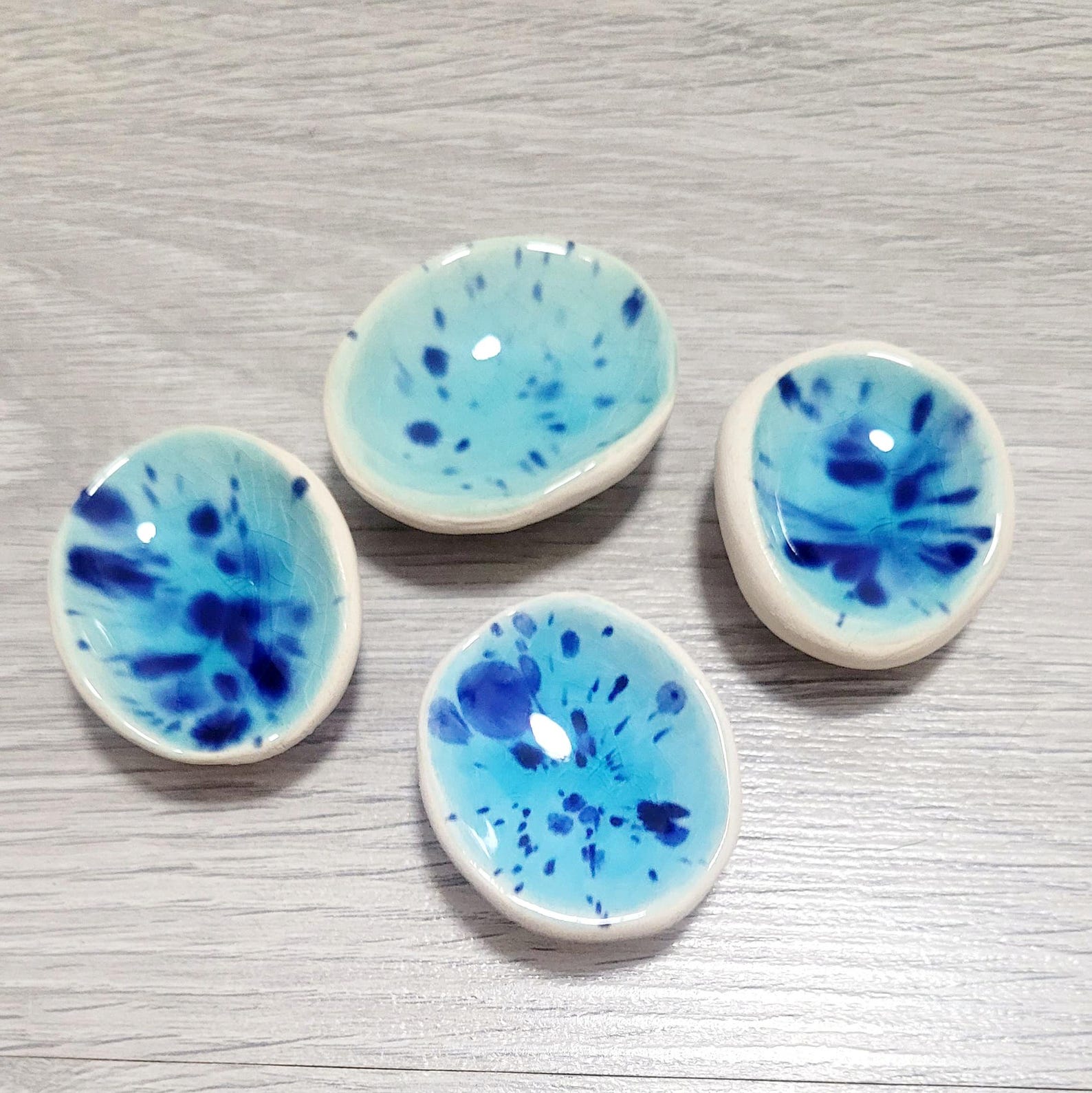 Blue Ceramic Worry Stone • Handmade Calm Stone - Etsy