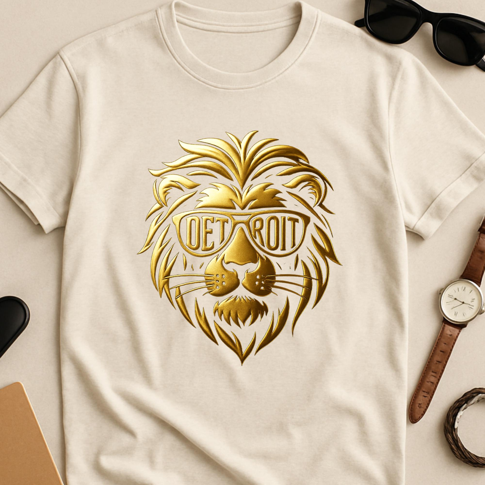 Premium Gold Detroit Lion Logo Design | Trendy Graphic Art ...