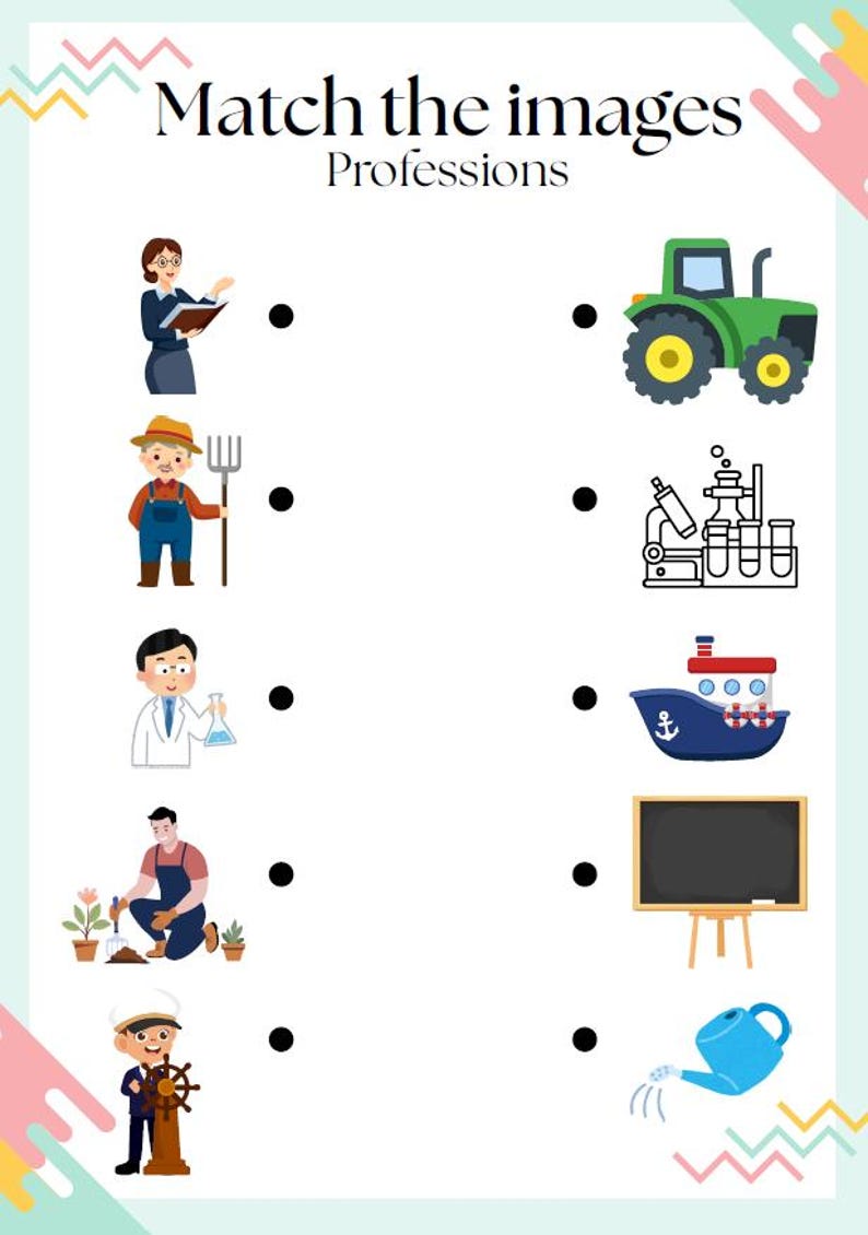 Match the Images - Thinking - Preschool Activities - Professions ...
