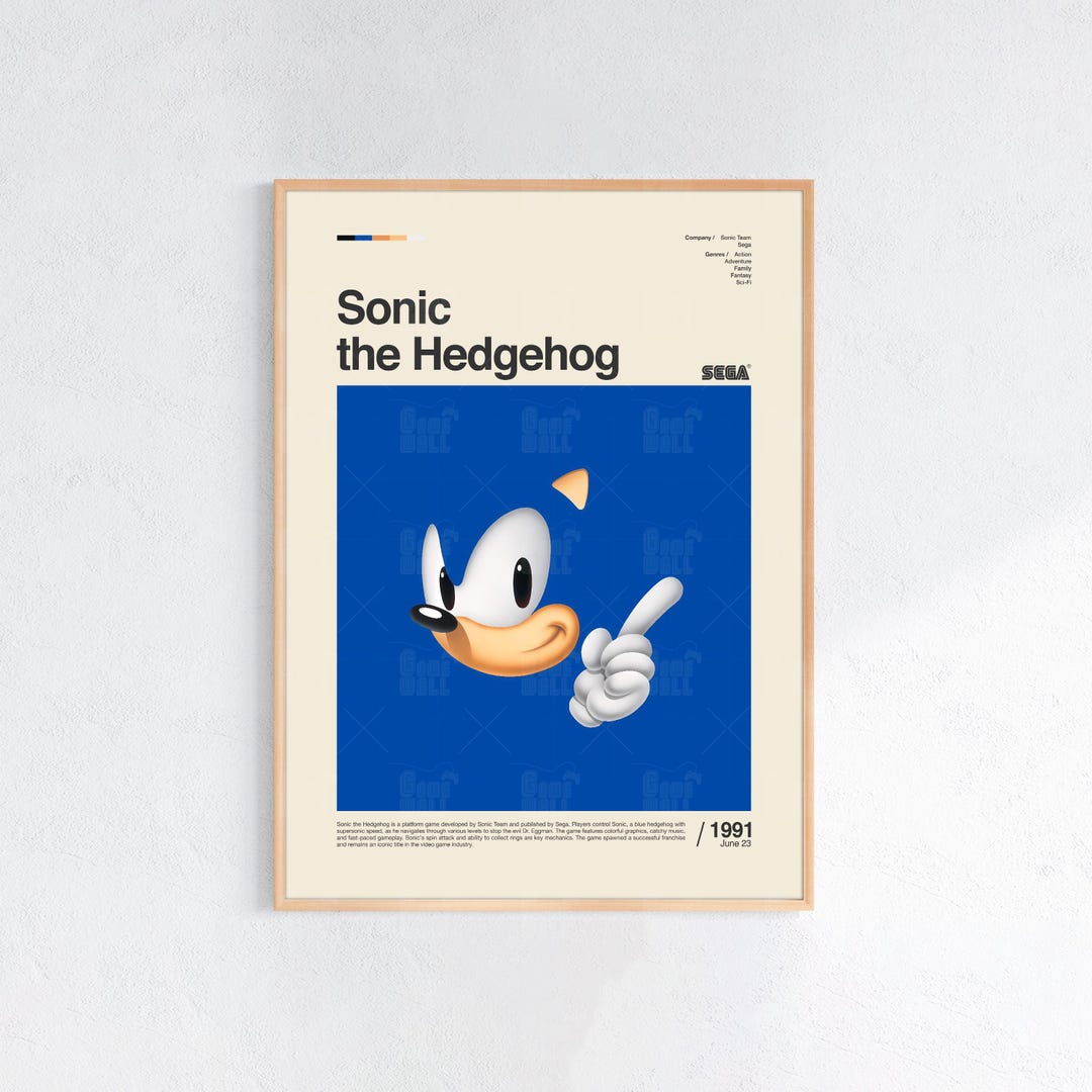 Sonic the Hedgehog Poster, Gaming Room Poster, Gaming Wall Poster ...