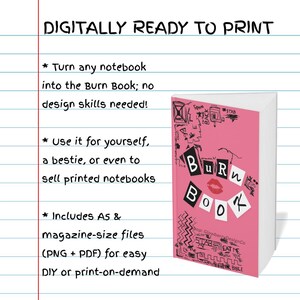 Burn Book Notebook Cover Printable Digital Download for A5 or Magazine ...