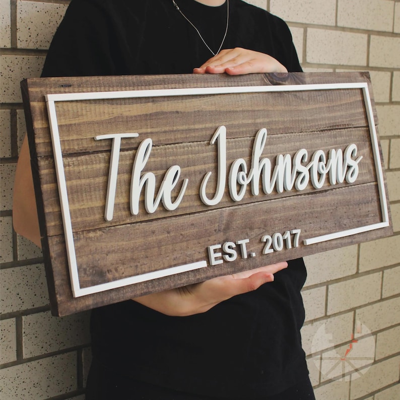 Personalized Wood Family Name Sign | Established Date Wall Decor - Etsy