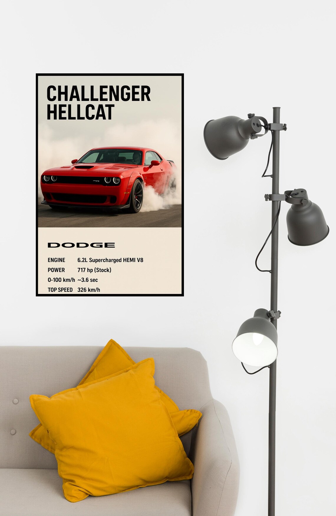 Dodge Challenger SRT Hellcat Poster: American Muscle Car Art (digital ...
