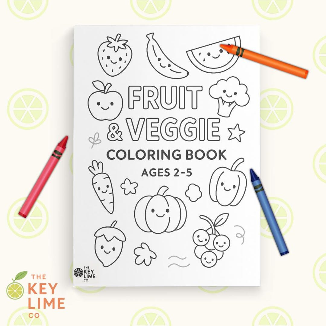 Fruits & Veggies Coloring Book Printable | Simple Toddler Activity ...