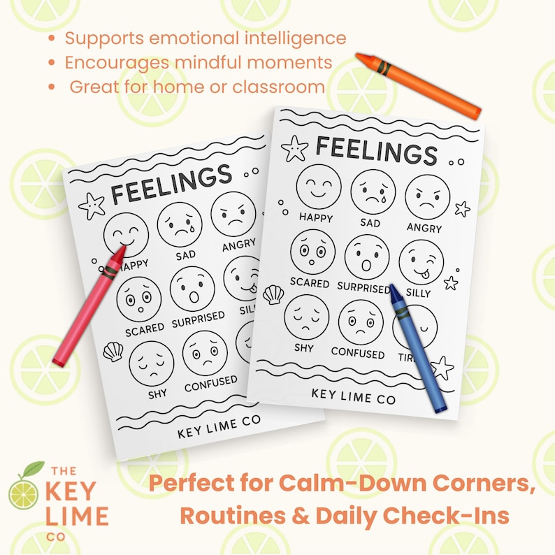 Toddler Feelings Chart – Printable Coloring Page for Emotional ...