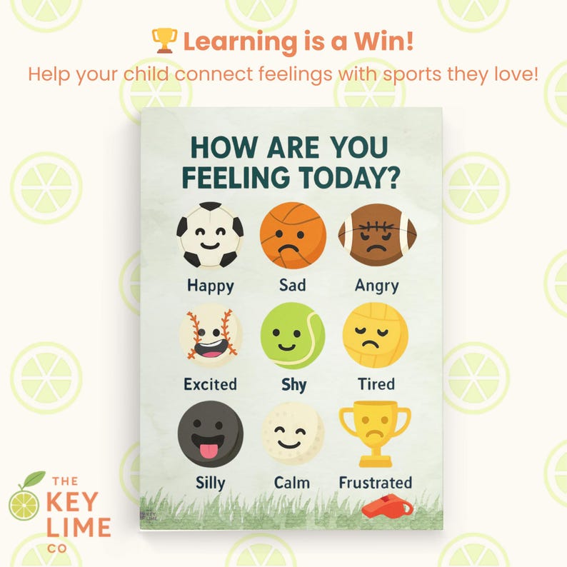 Feelings Chart for Kids Printable | Sports Emotion Coloring Page & Calm ...