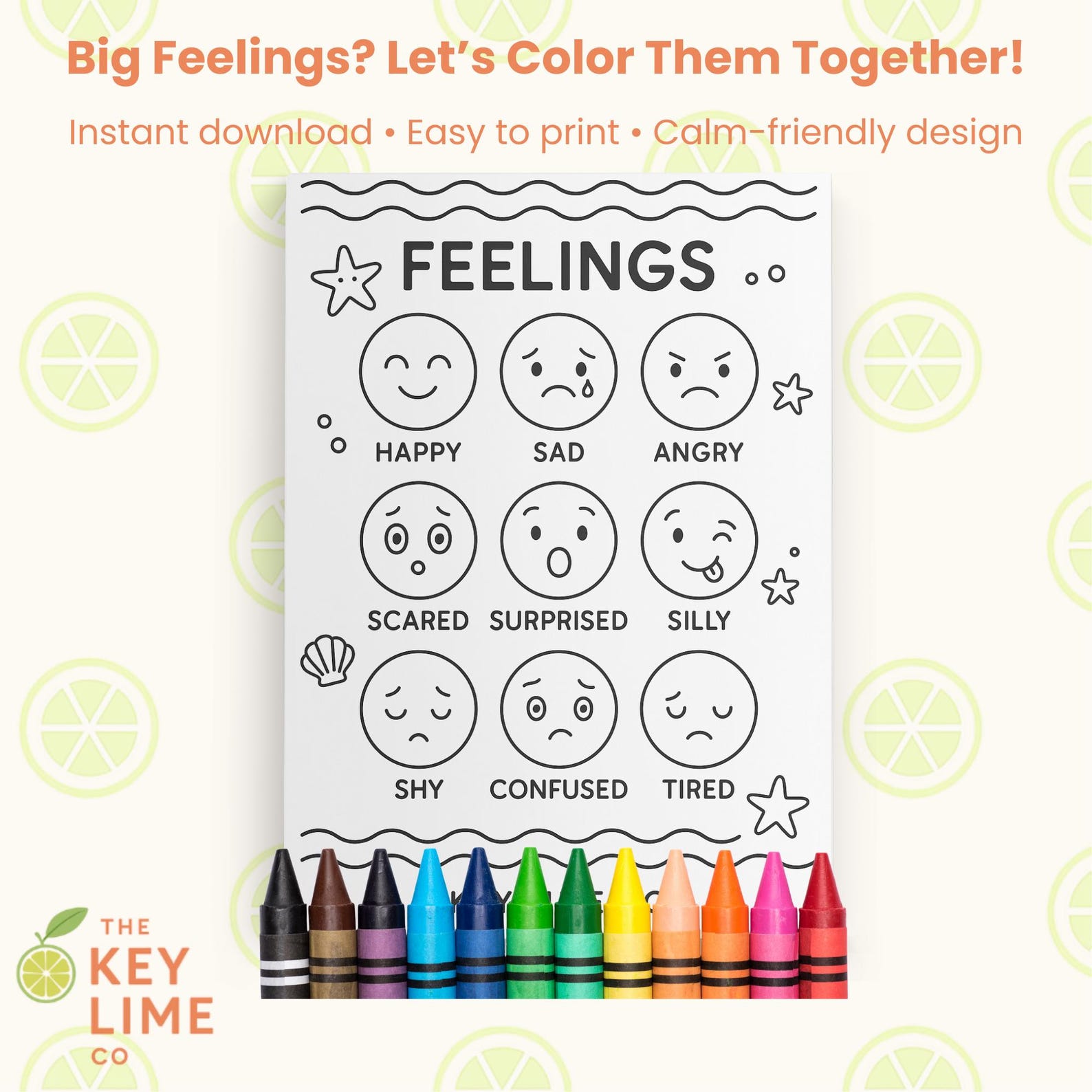 Toddler Feelings Chart – Printable Coloring Page for Emotional ...