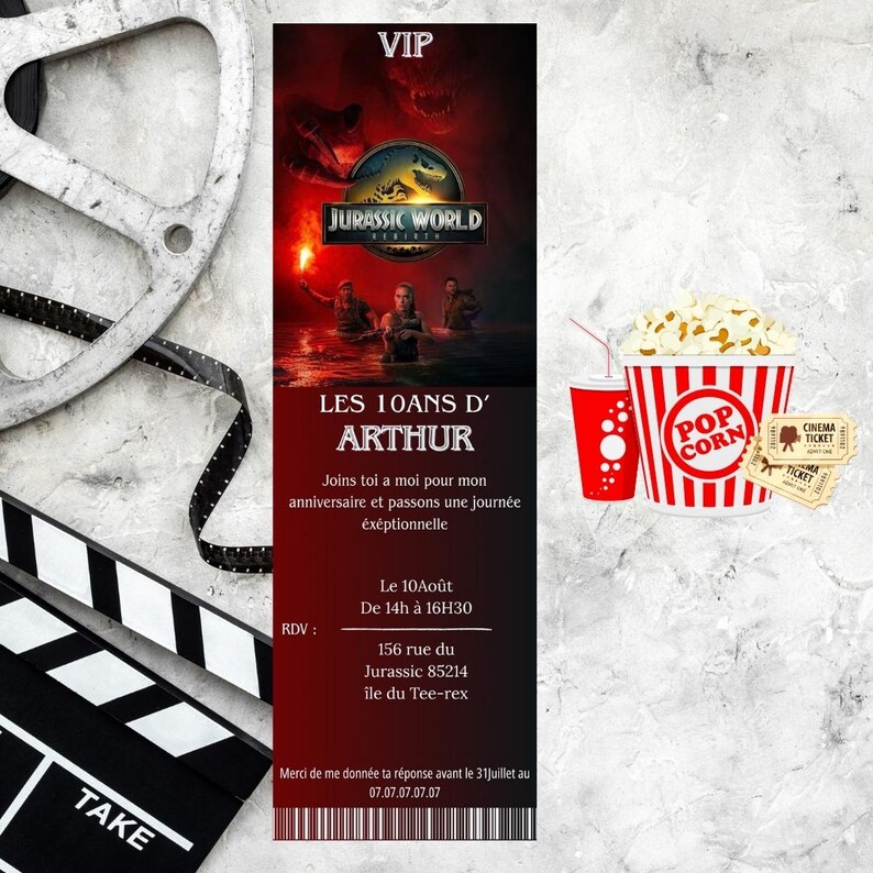 Customizable and Printable Birthday Invitation on the Theme of Jurassic ...